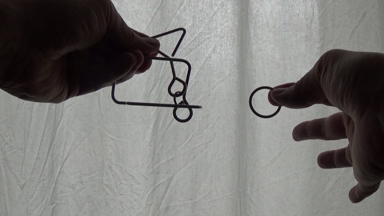 Disentanglement puzzle 4 - Wire rectangle, triangle and ring - YouTube