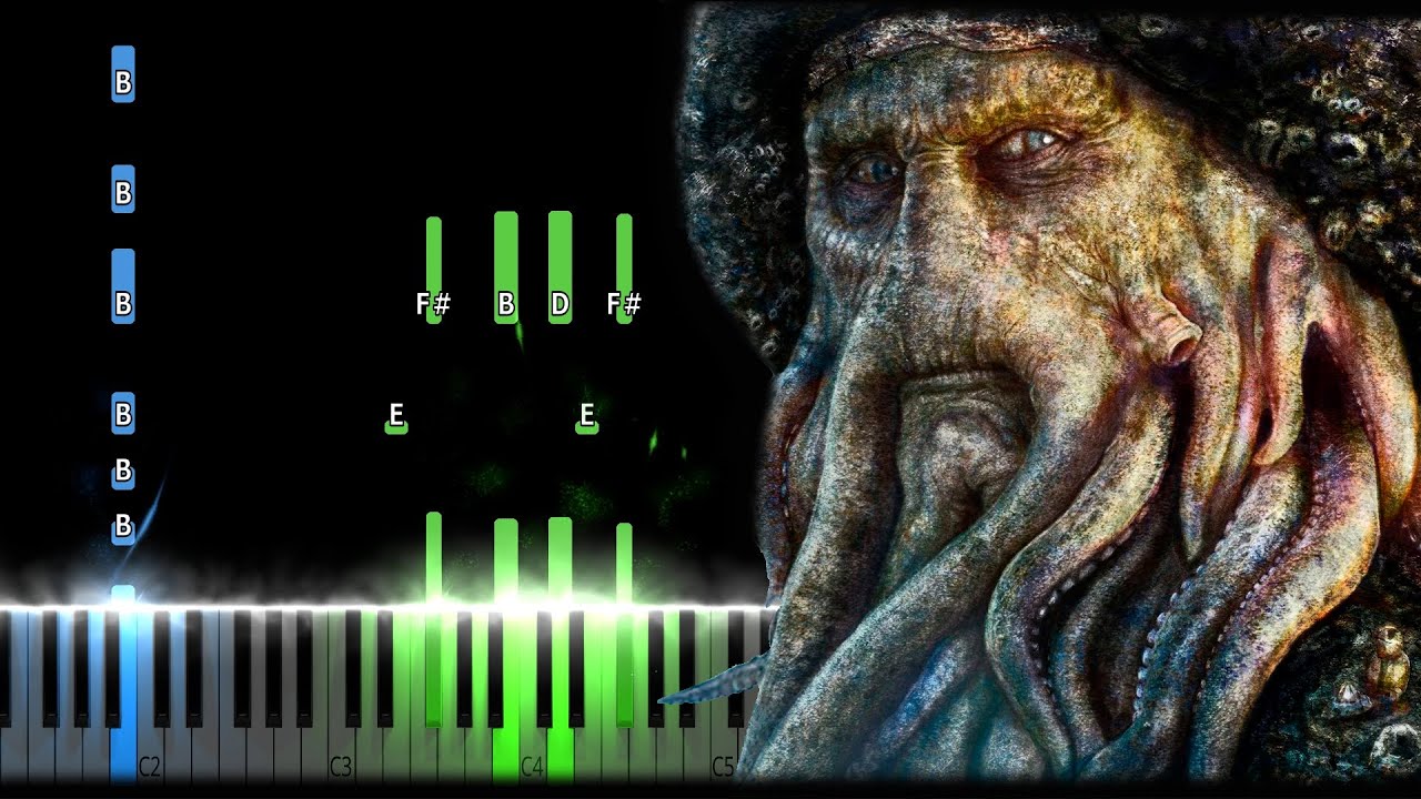 Davy Jones Theme from Pirates Of The Caribbean Piano Tutorial - YouTube