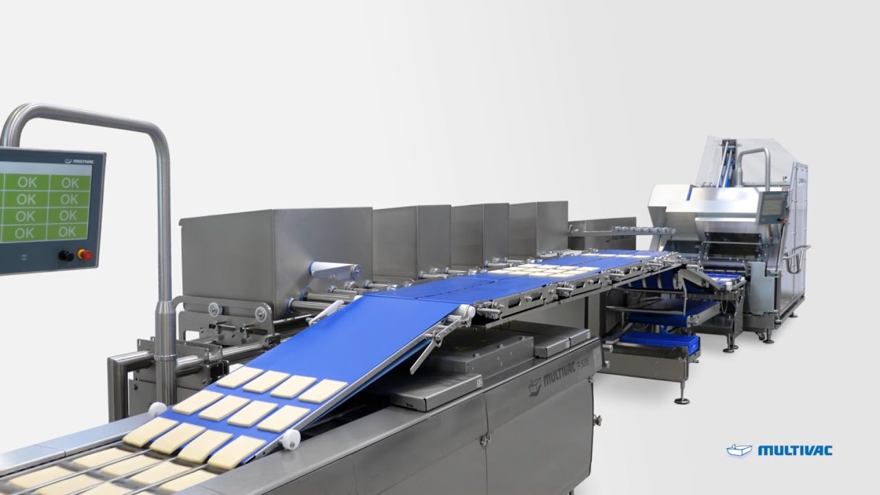 MULTIVAC Slicer: complete lijn voor slicing en verpakken van kaas - YouTube
