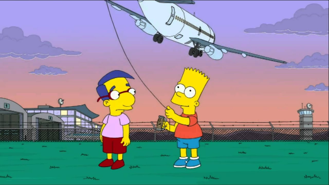 Bart upsets Airbus pilots at airport with kite - YouTube