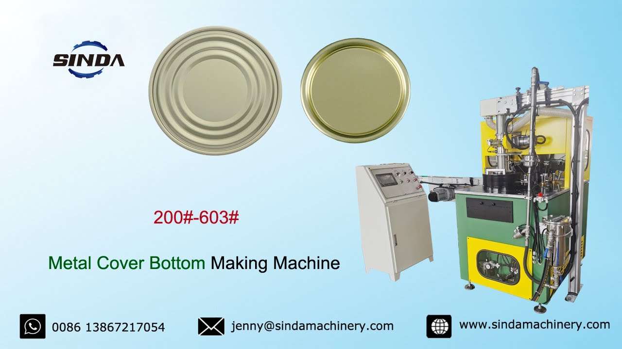 4L tin can bottom metal cover production line - YouTube