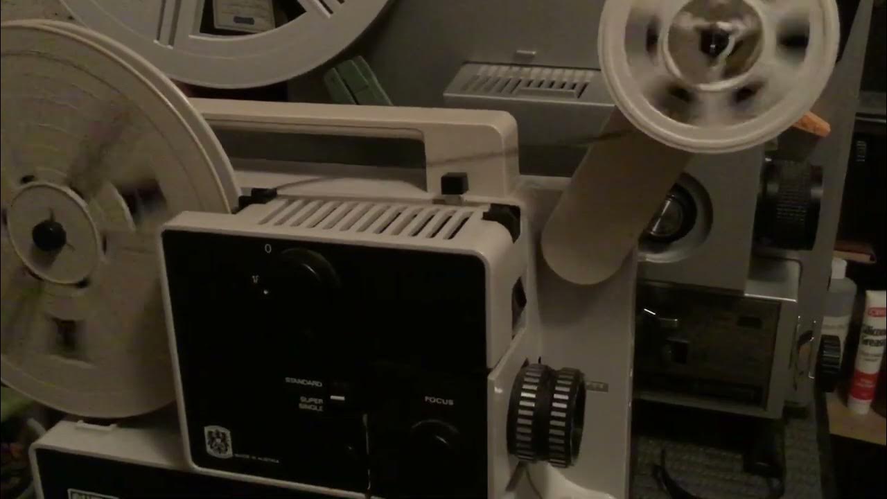 Eumig Mark 605D dual 8mm film projector rewinding - YouTube