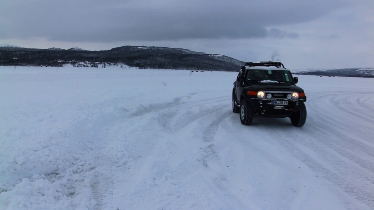 Vikingtreffet 2015, Norway - Driving on the ice of Lake Tisleifjorden ...