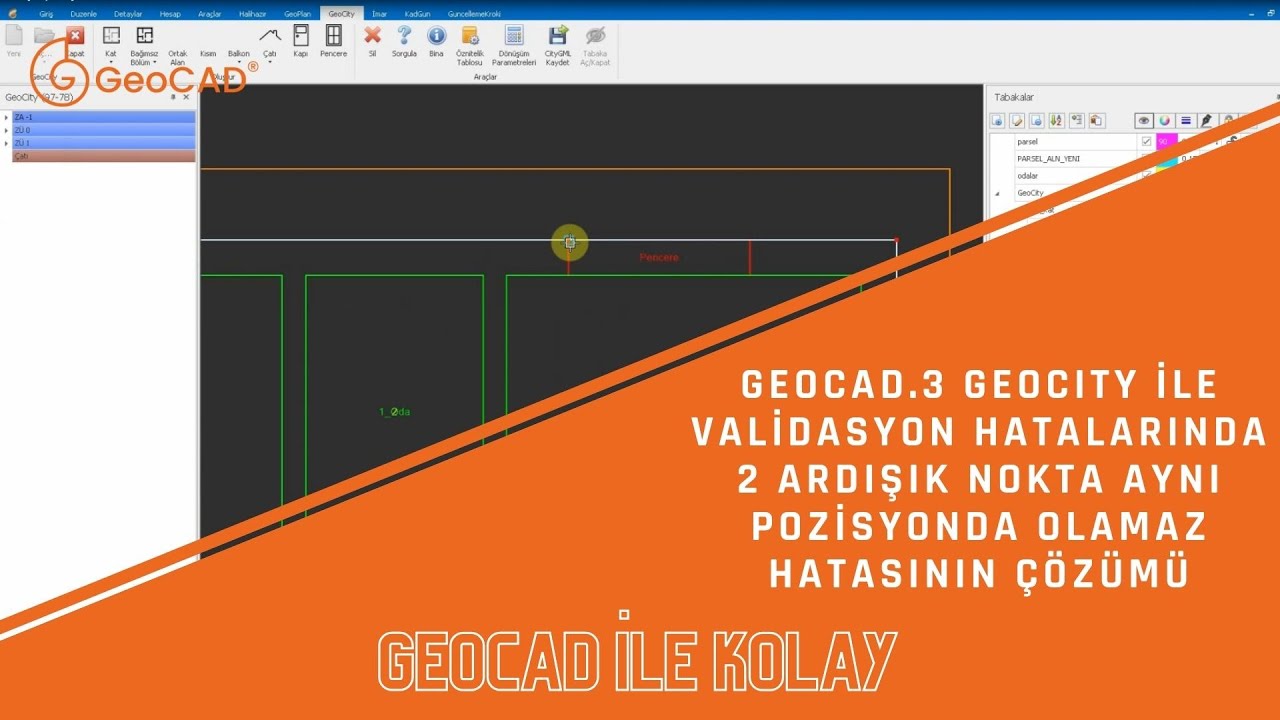 GeoCAD.3 GeoCITY ile Validasyon Hatalarında 2 Ardışık Nokta Aynı ...