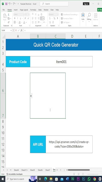 How To Create The Quick Qr Code Excelshorts Exceltricks Excelformula Youtube