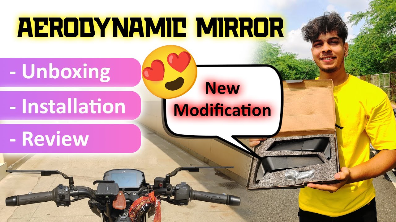 Aerodynamic Mirror | Rear Mirror | Unboxing | Installation | Review ...