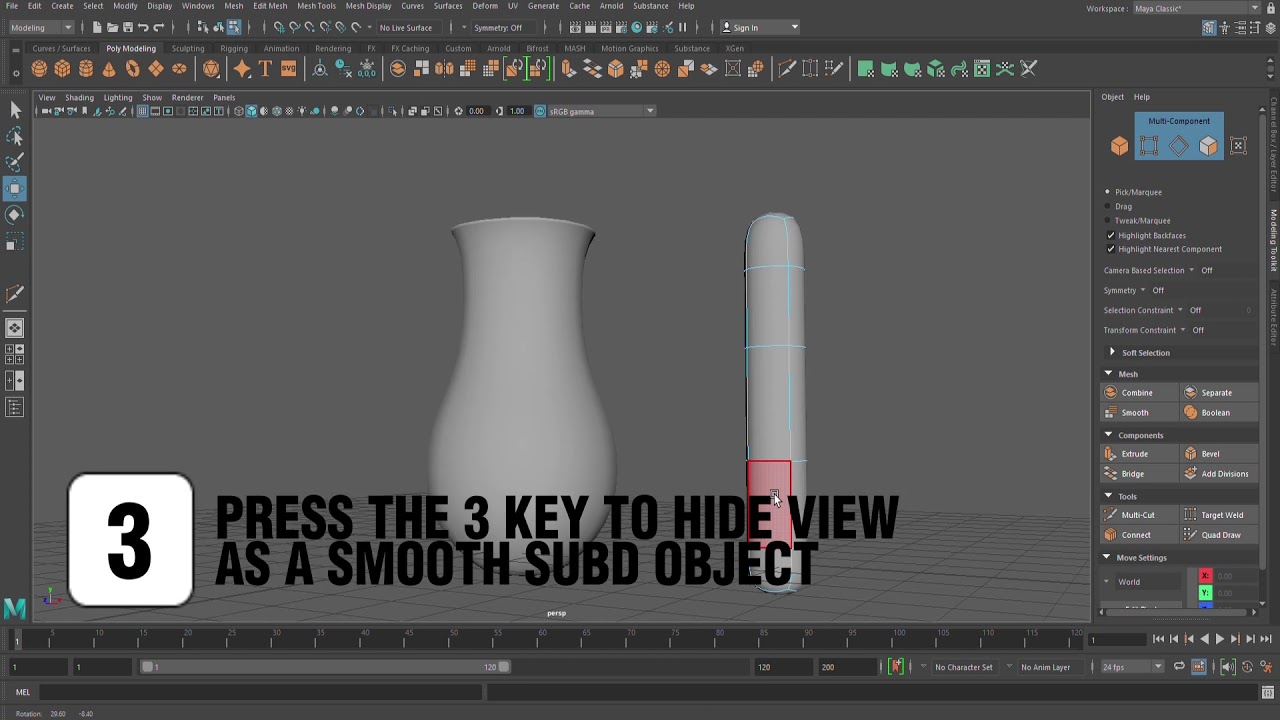 60 Seconds Maya - Box Modeling - Multicut Tool - YouTube