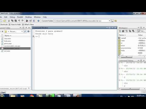 Reconocedor de voz (Matlab R2010a) - YouTube