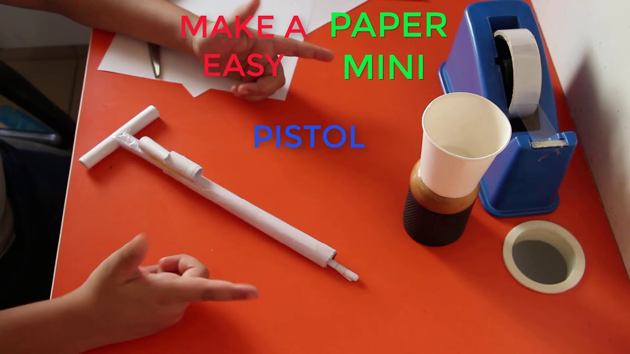 How to make paper mini pistol - YouTube