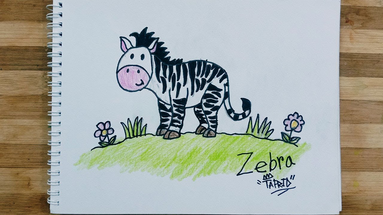 How To Draw A Baby Zebra Easily By Tafrid - YouTube
