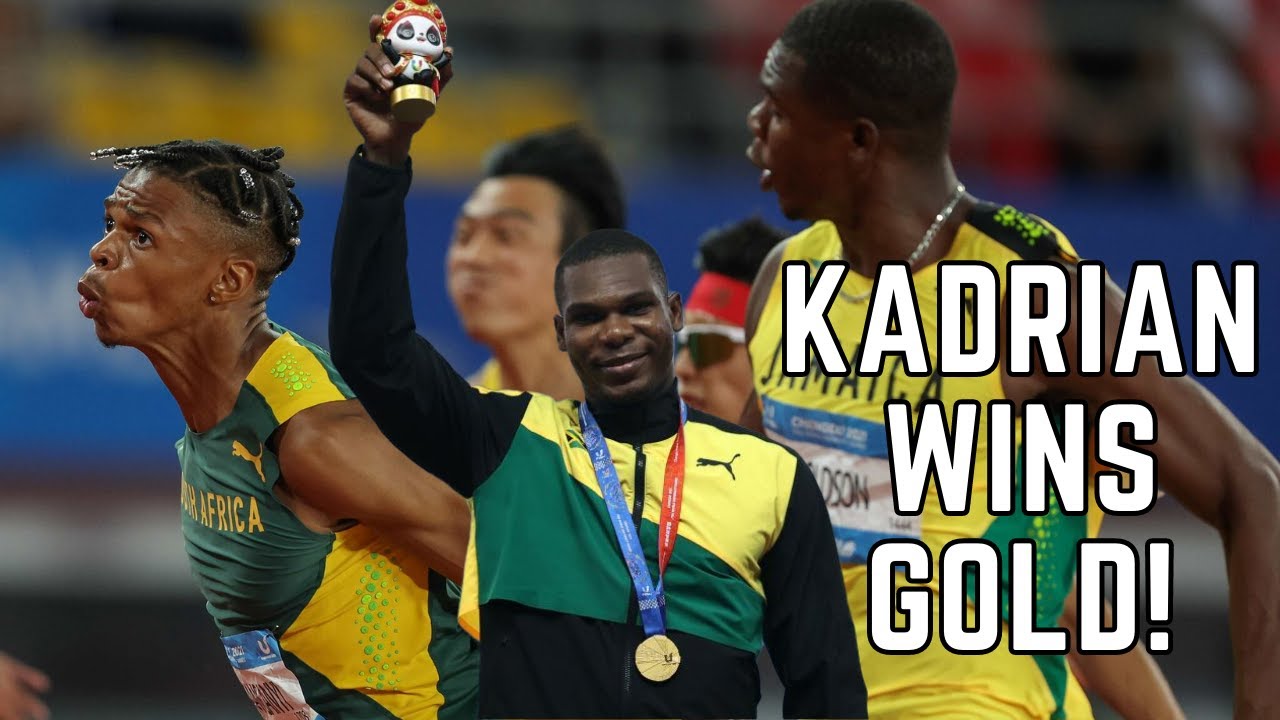 (FULL RACE) Kadrian Goldson Wins 100m Gold @ World University Games ...