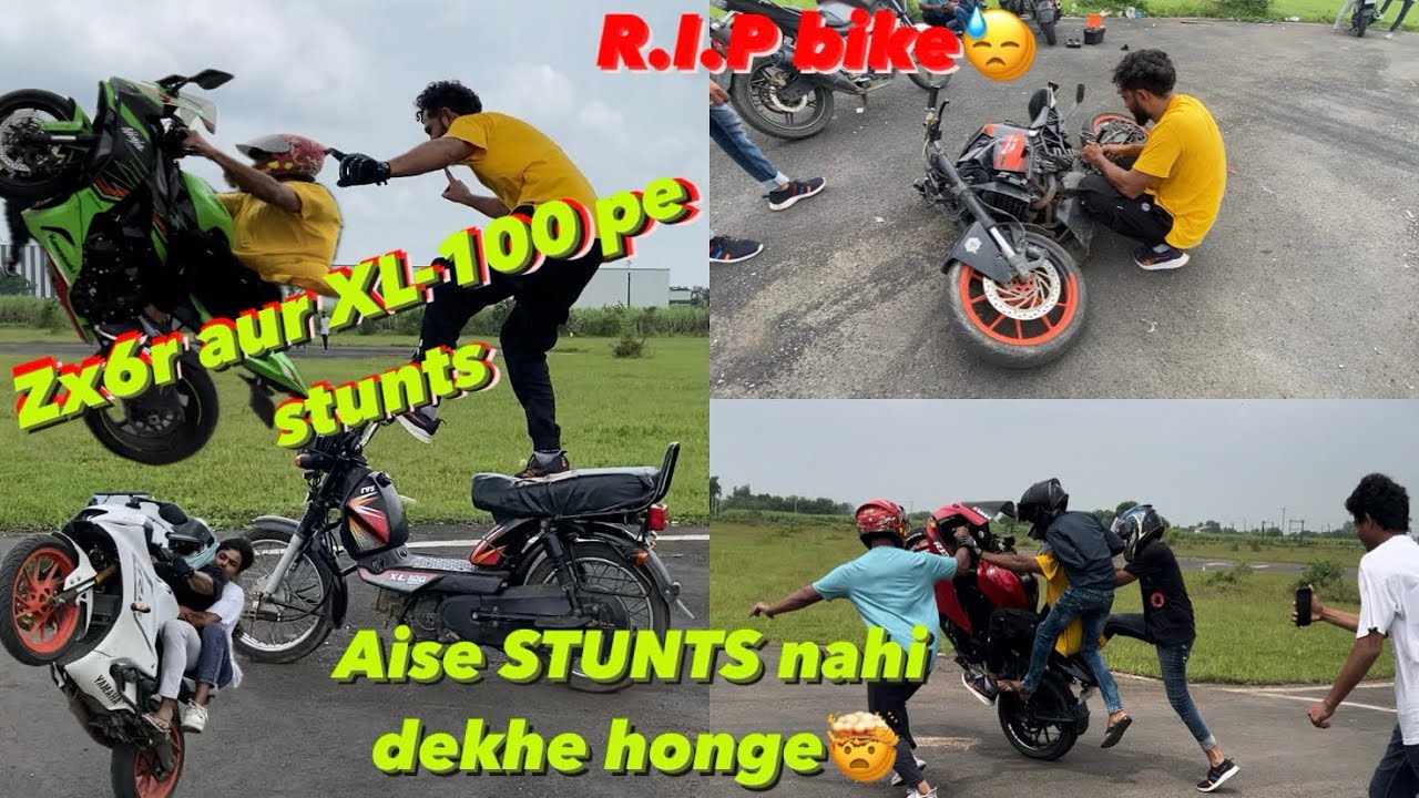 Brazilian wheelie😍 | slow race on bikes 🏁 | R.I.P my bike😓 | Kawasaki ...