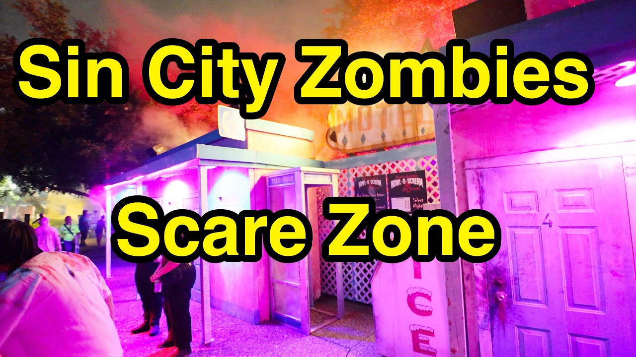 Sin City Zombies Scare Zone - Howl-O-Scream 2024 (Busch Gardens Tampa ...