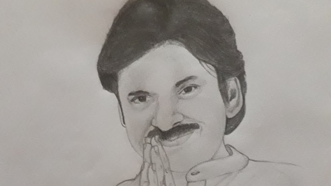 How to draw pawan kalyan step by step easily with pencil - YouTube