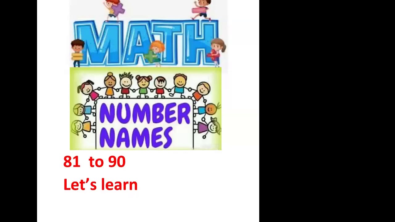 Maths - Number names - 81 to 90 - YouTube