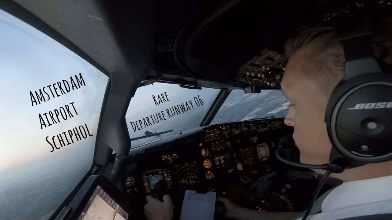 Rare departure runway 06 Amsterdam Airport Schiphol (AMS EHAM) - YouTube