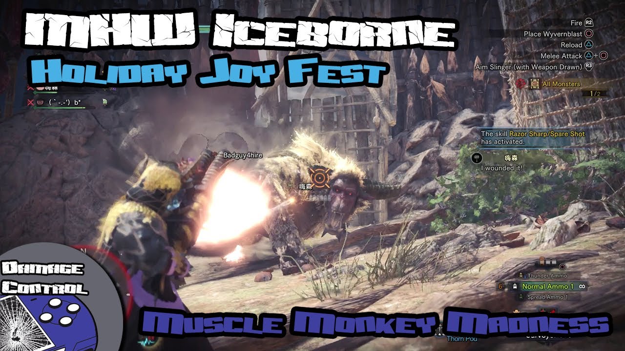 Let's Play MHW Iceborne-- Muscle Monkey Madness! (No Commentary) - YouTube