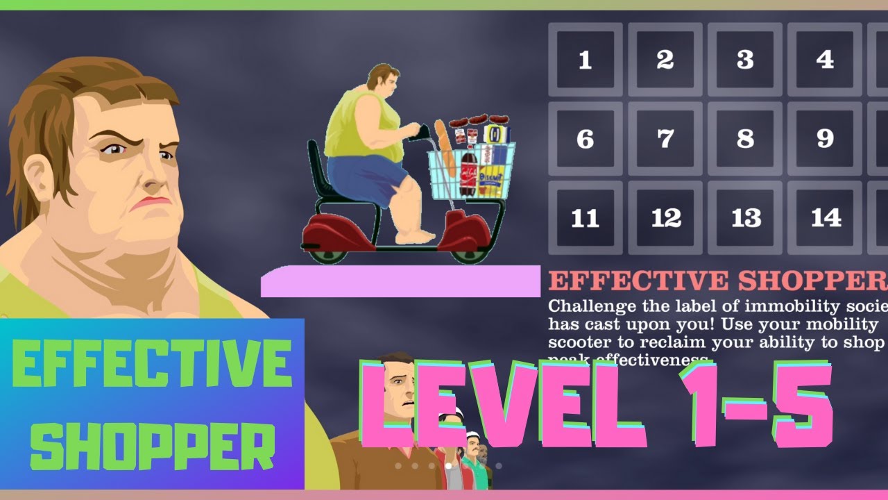 Happy Wheels EFFECTIVE SHOPPER Level 1-5 Walkthrough | Gameplay ...