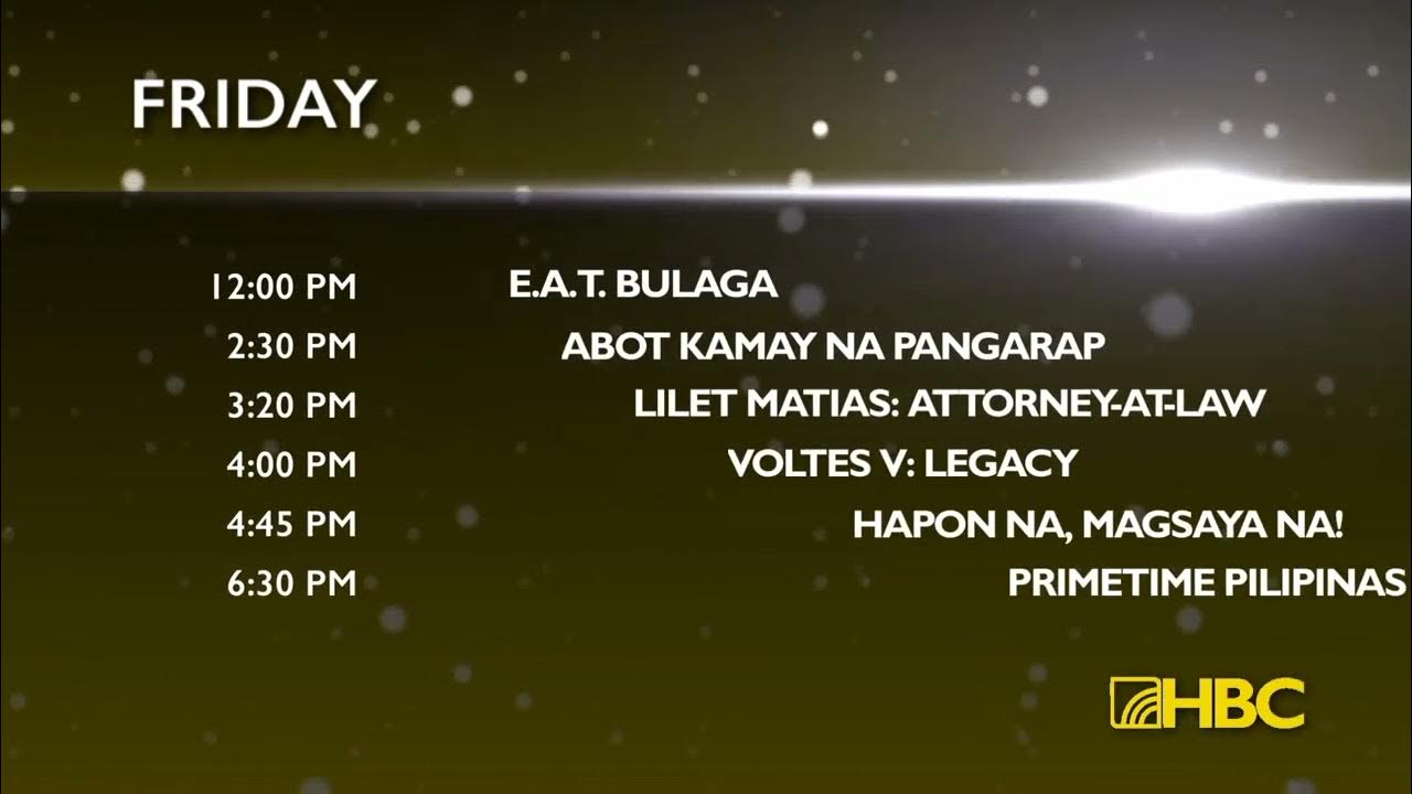HBC - Program Schedule bumper (Friday)[14-JUN-2024] - YouTube