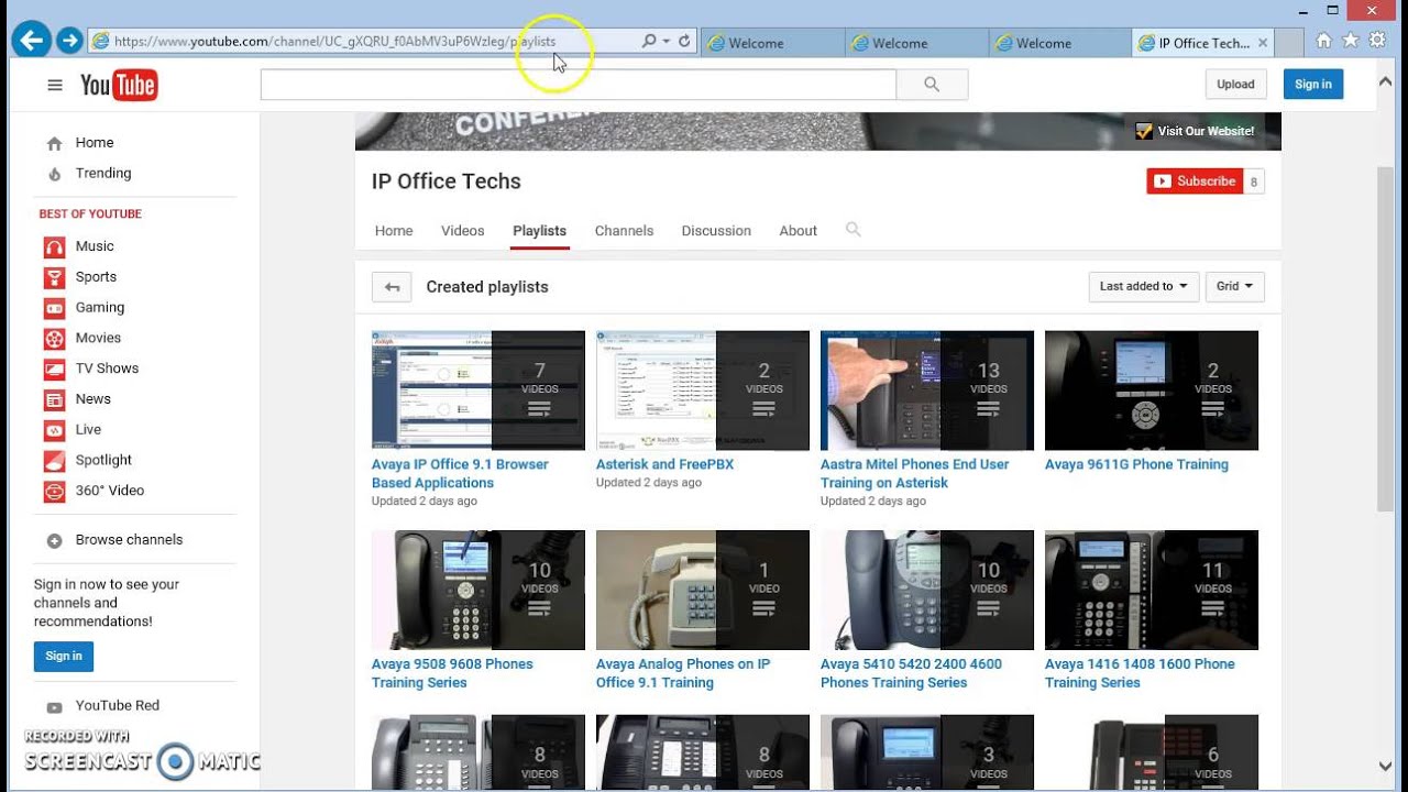 Using our YouTube Page: IP Office Techs - YouTube