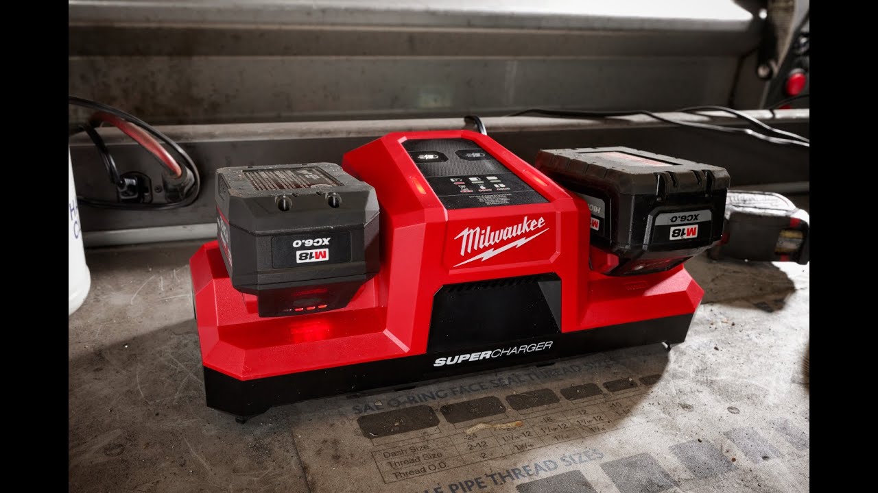 The Milwaukee® M18™ Dual Bay Super Charger at Wise Line Tools - YouTube