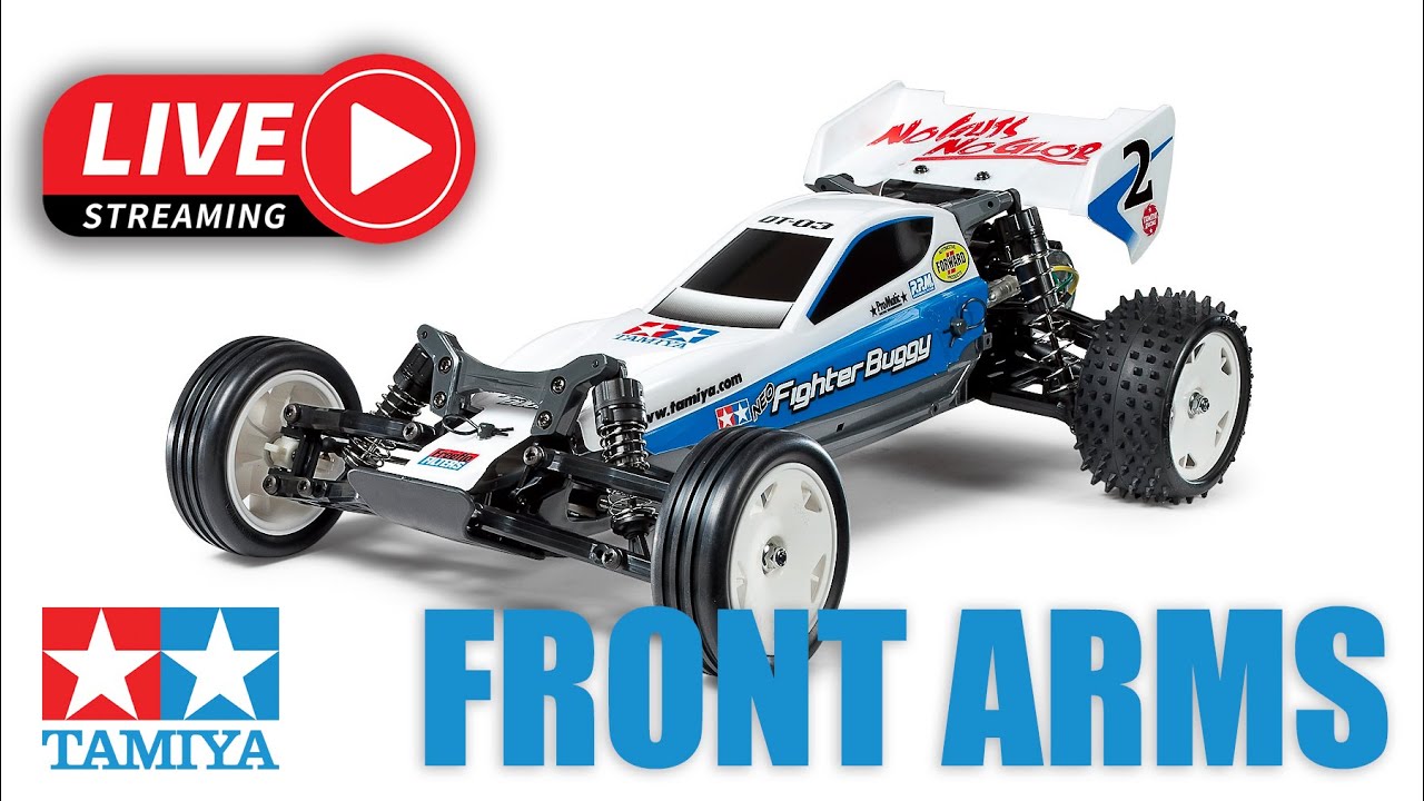 FRONT ARMS | TAMIYA DT-03 NEO FIGHTER BUGGY KIT BUILD LIVESTREAM (58587 ...