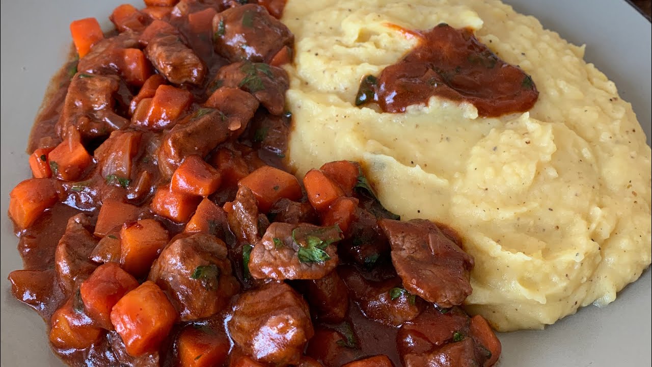 Receta de guiso de carne con puré - YouTube