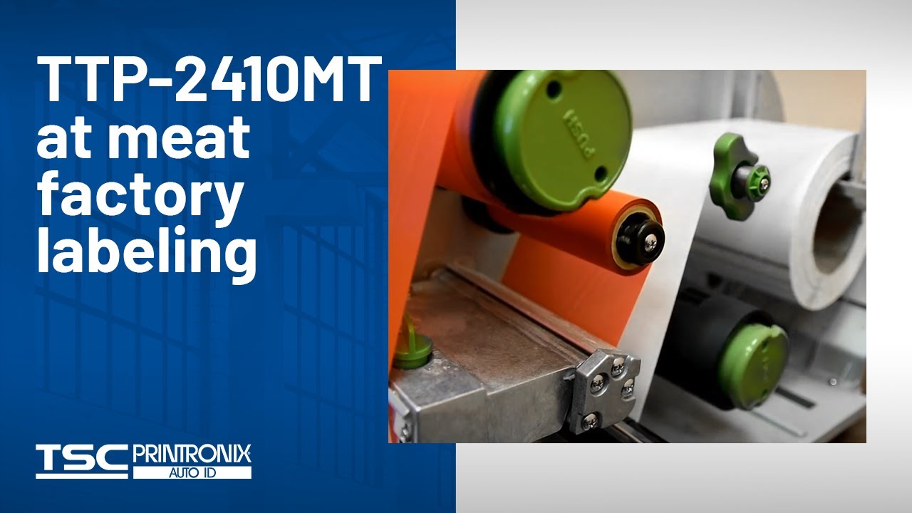 TSC TTP-2410MT Printer: Meat factory labeling application - YouTube