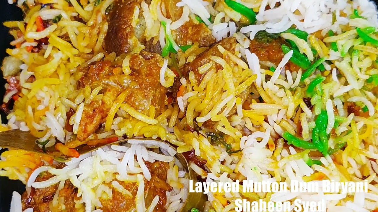 Easy Layered Mutton Dum Biryani | Easy Mutton Biryani Recipe - YouTube