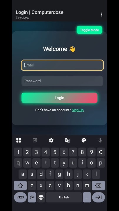 "Animated Login Page with Dark/Light Mode Toggle 🌗 | HTML & CSS" # ...
