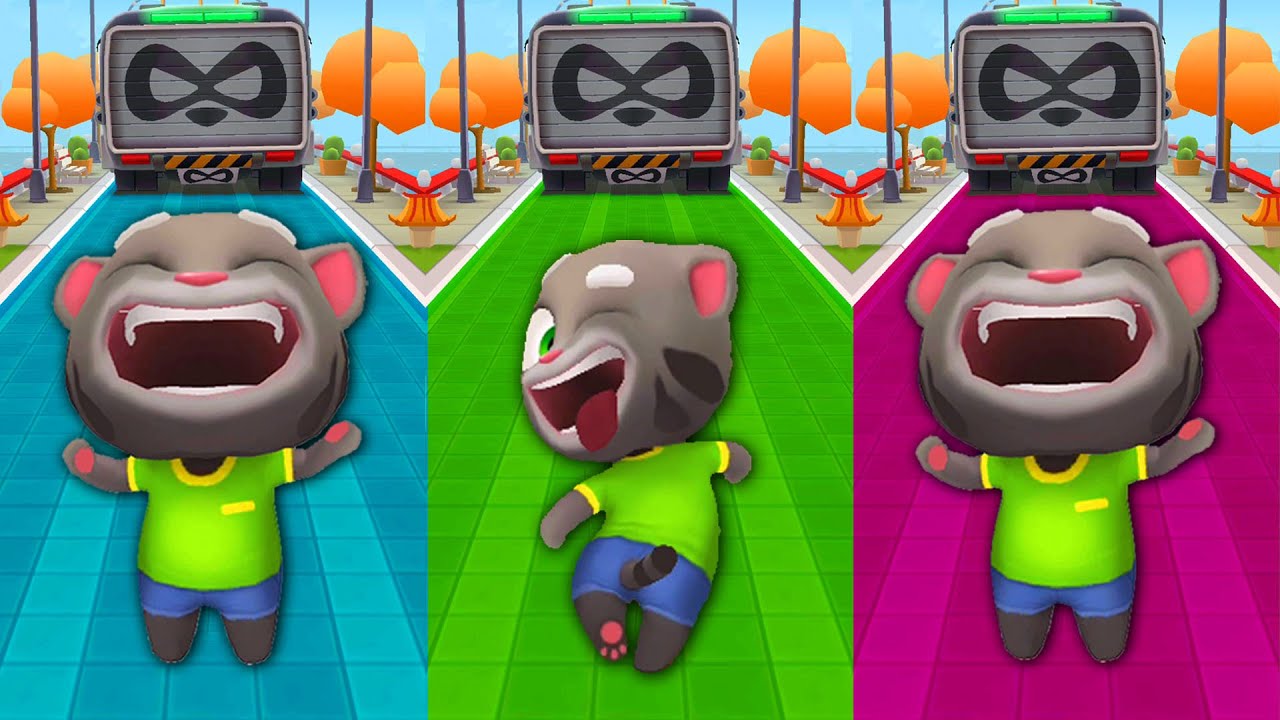 TALKING TOM GOLD RUN - TALKING TOM RUNNING IN WATER vs SMILE vs ...