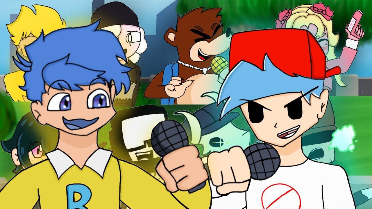 Jump In but Every Opponent's Turn a Different Character Sings - FNF ...