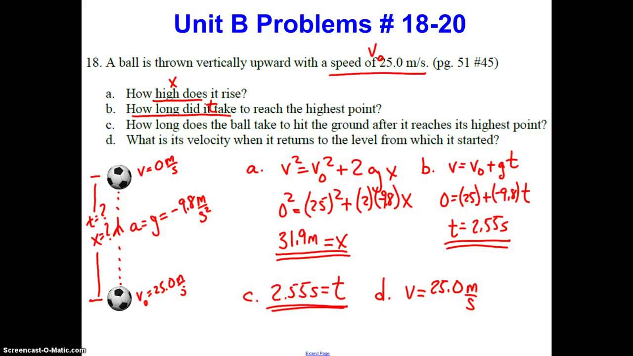 College Physics Kinematics Problem Set #18-19 - YouTube