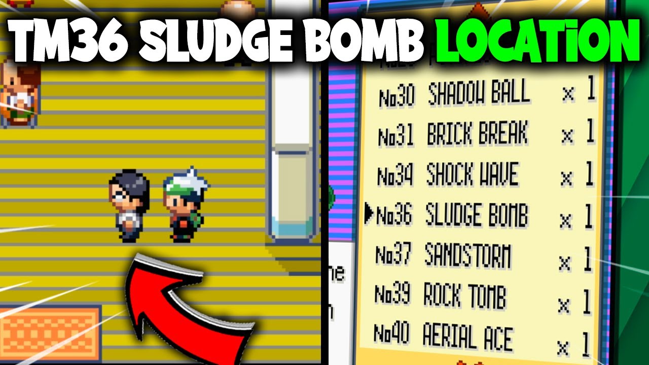 WHERE TO GET TM36 SLUDGE BOMB ON POKEMON EMERALD - YouTube