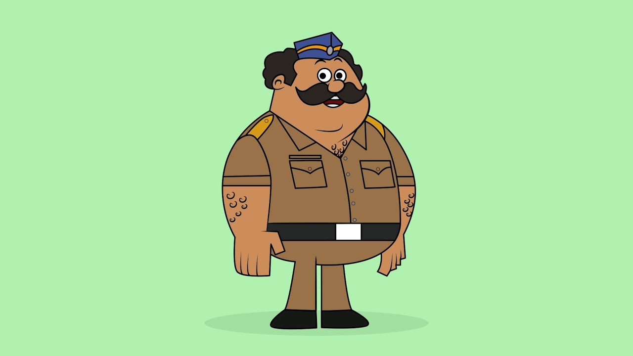 Hawaldar Karate Drawing Illustration From Singham Cartoon | How To Draw ...