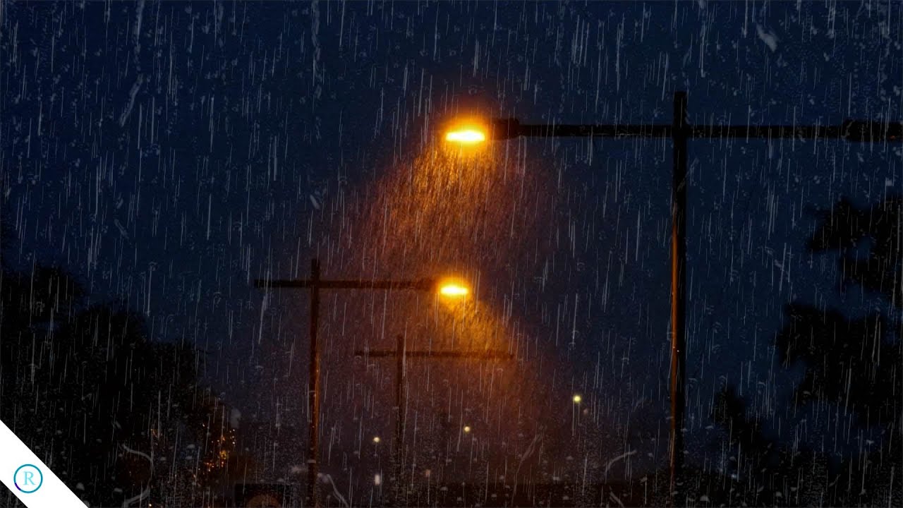 Fall asleep with Rain sound at night . Nature Lullaby/6hours of Heavy ...
