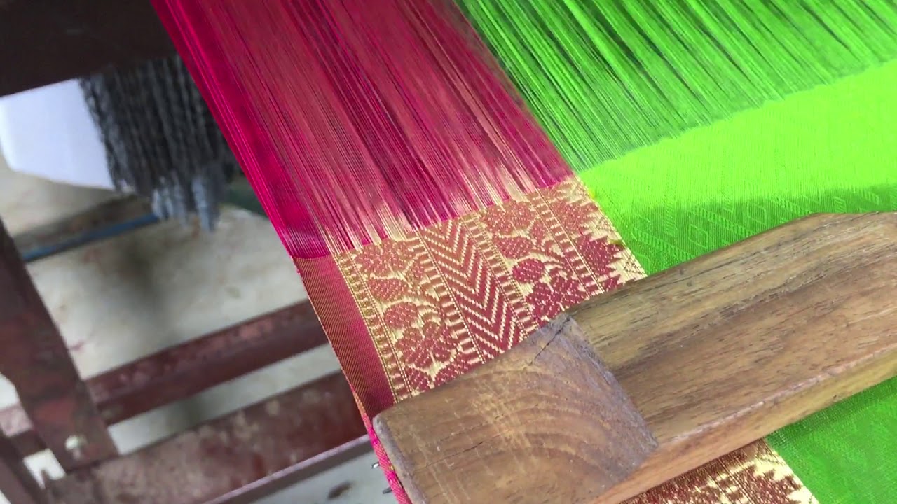 Soft silk weaving in south india sirumugai / textiles of india - YouTube