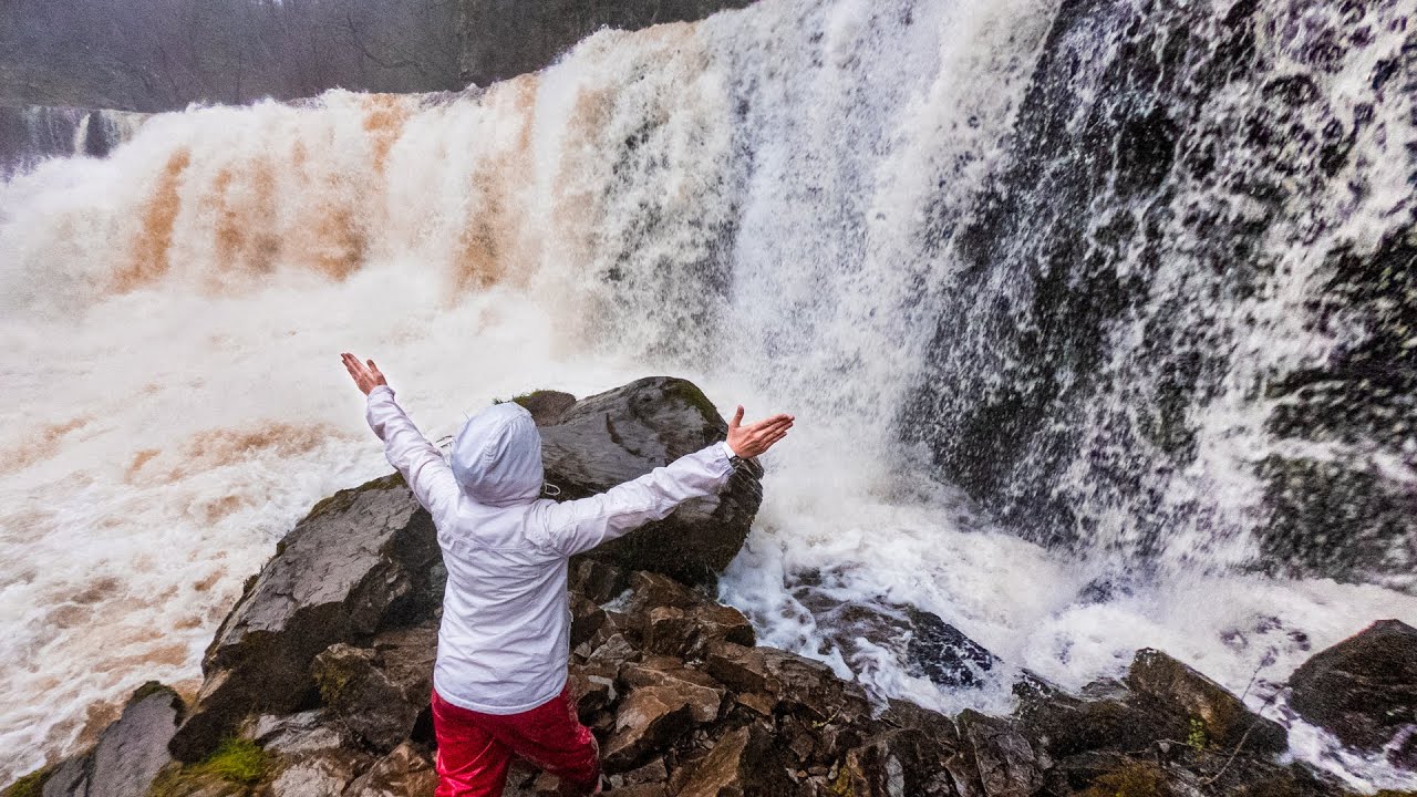 ENRAGED Waterfalls in Wales - FIGHTING the Storm - YouTube