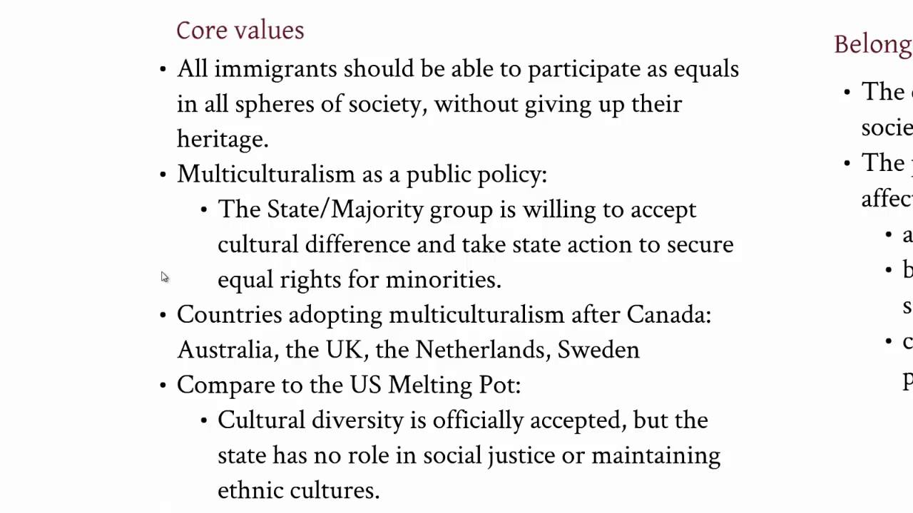 Multiculturalism - core ideas and policy frameworks - YouTube