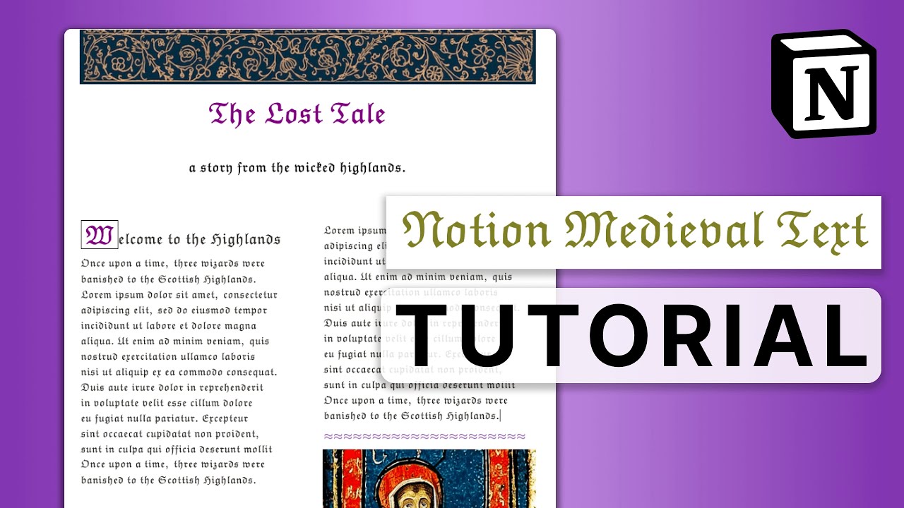 Medieval Text for Incredible Fantasy Notion Pages - YouTube