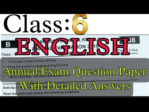 SIXTH STANDARD SCERT ENGLISH ANNUAL EXAM QUESTION PAPER WITH DETAILED ...