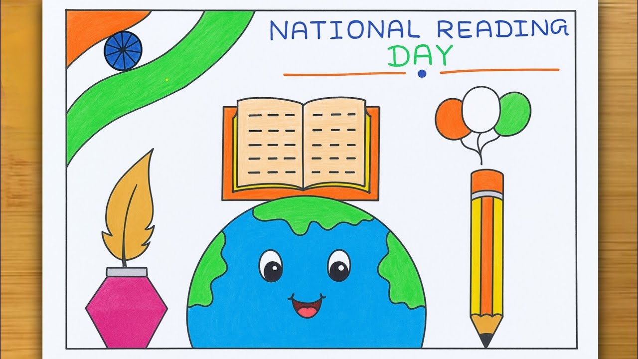 Reading Day Poster Drawing Easy / Reading Day Poster Drawing / Vayana ...