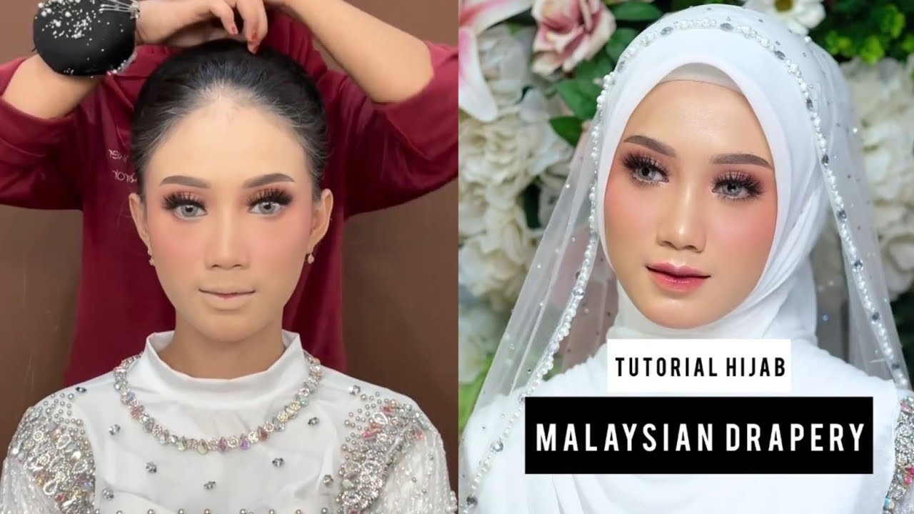 TUTORIAL HIJAB PENGANTIN MALAYSIAN DRAPERY MENUTUP DADA BY SANGGAR ...