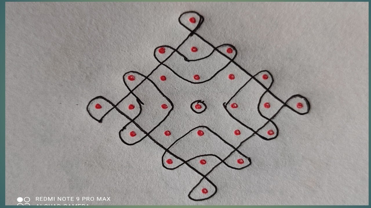 Simple chukki rangoli 🌺 7 to 1 Dots rangoli 🌺Simple kolangal 🌺 Simple ...