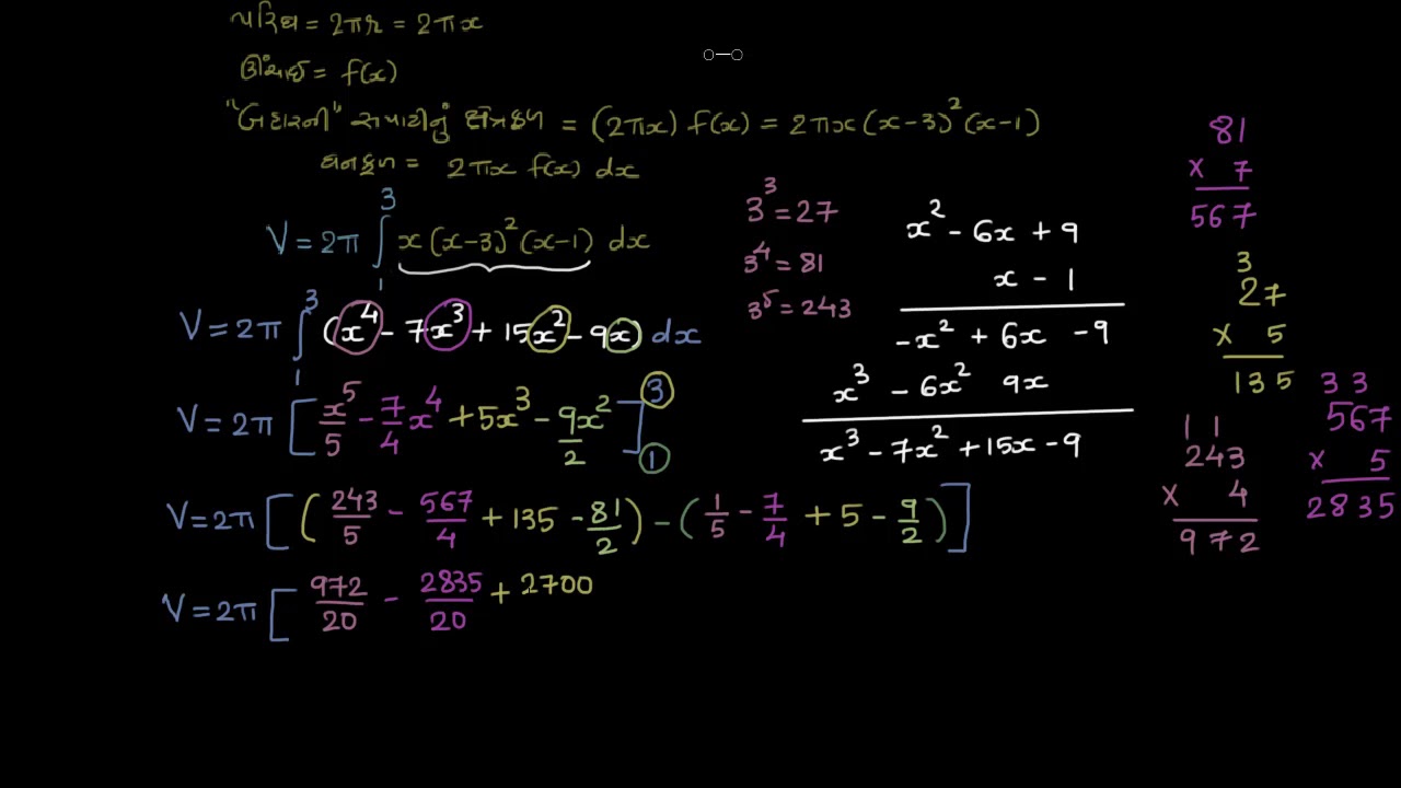 Evaluating integral for shell method example - YouTube