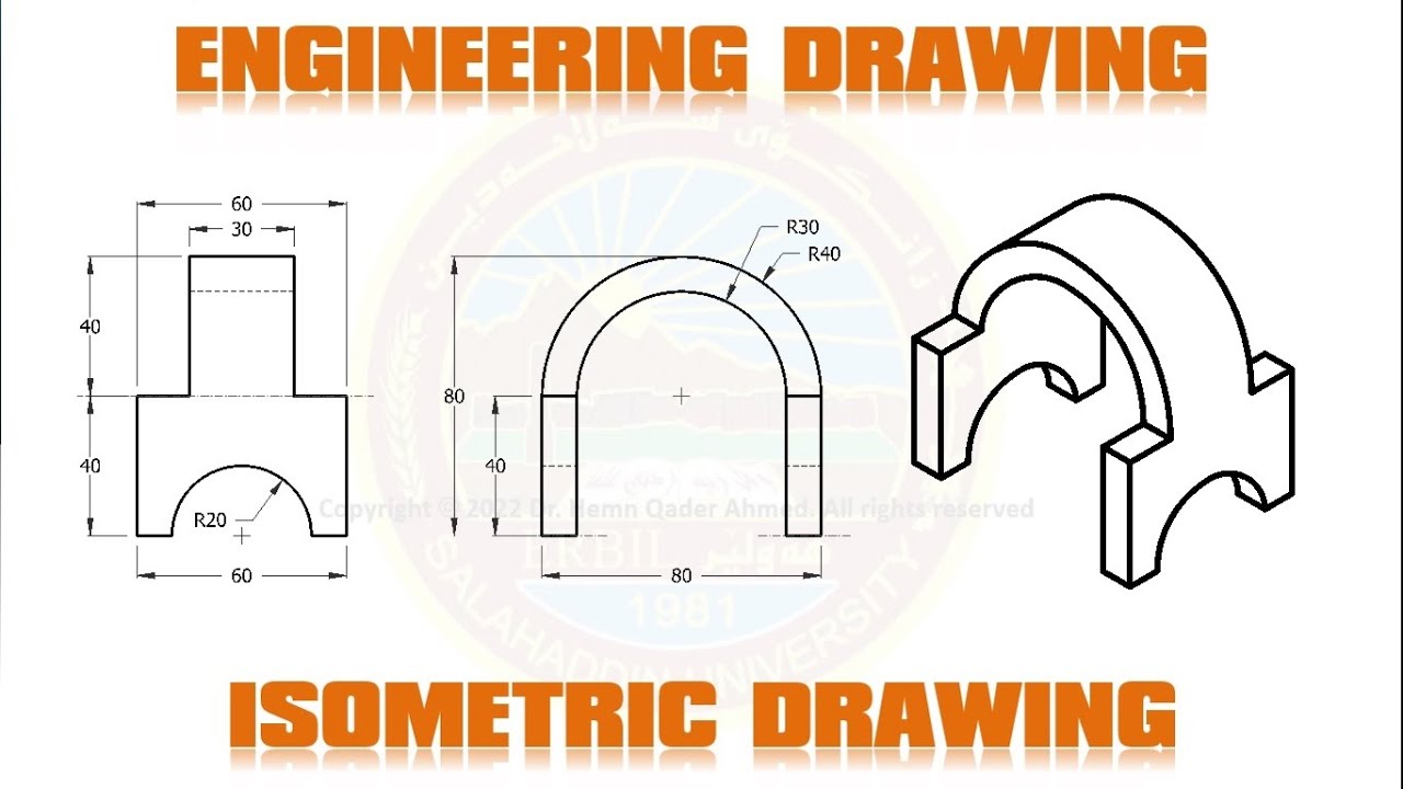 Engineering Drawing Isometric - YouTube