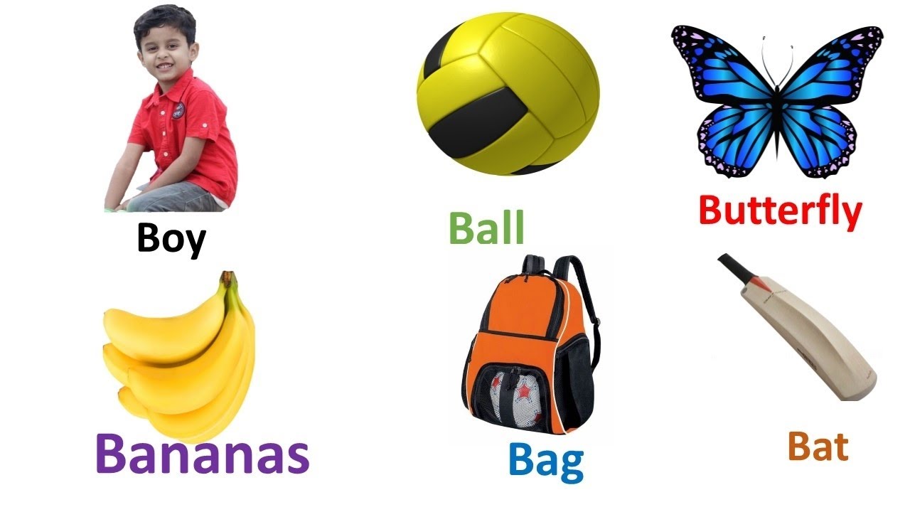 B for Ball, boy, bat, bag ll Word's that Start Letter B ll English ...