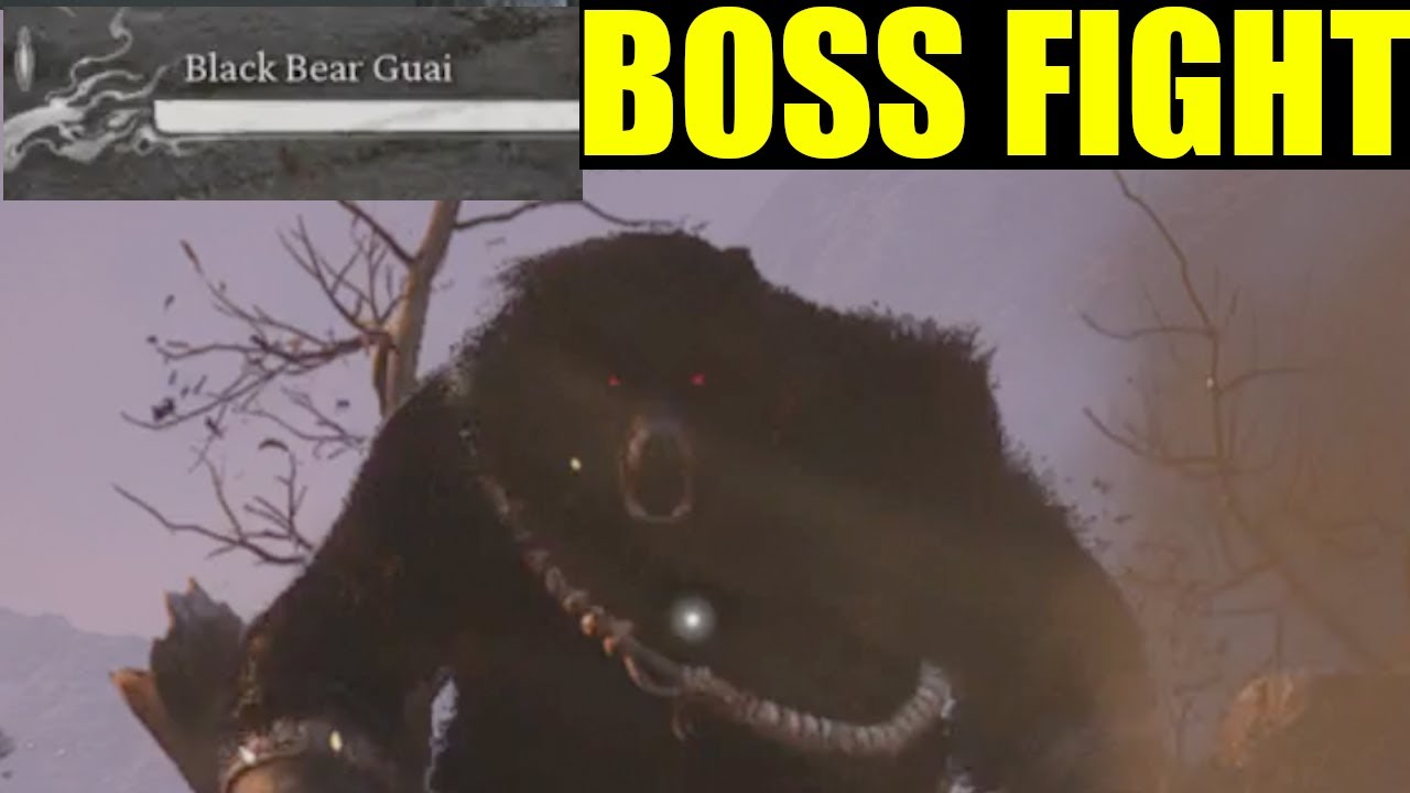 Black Bear Guai Boss Fight Black Myth Wukong (Chapter 1 ending cutscene ...