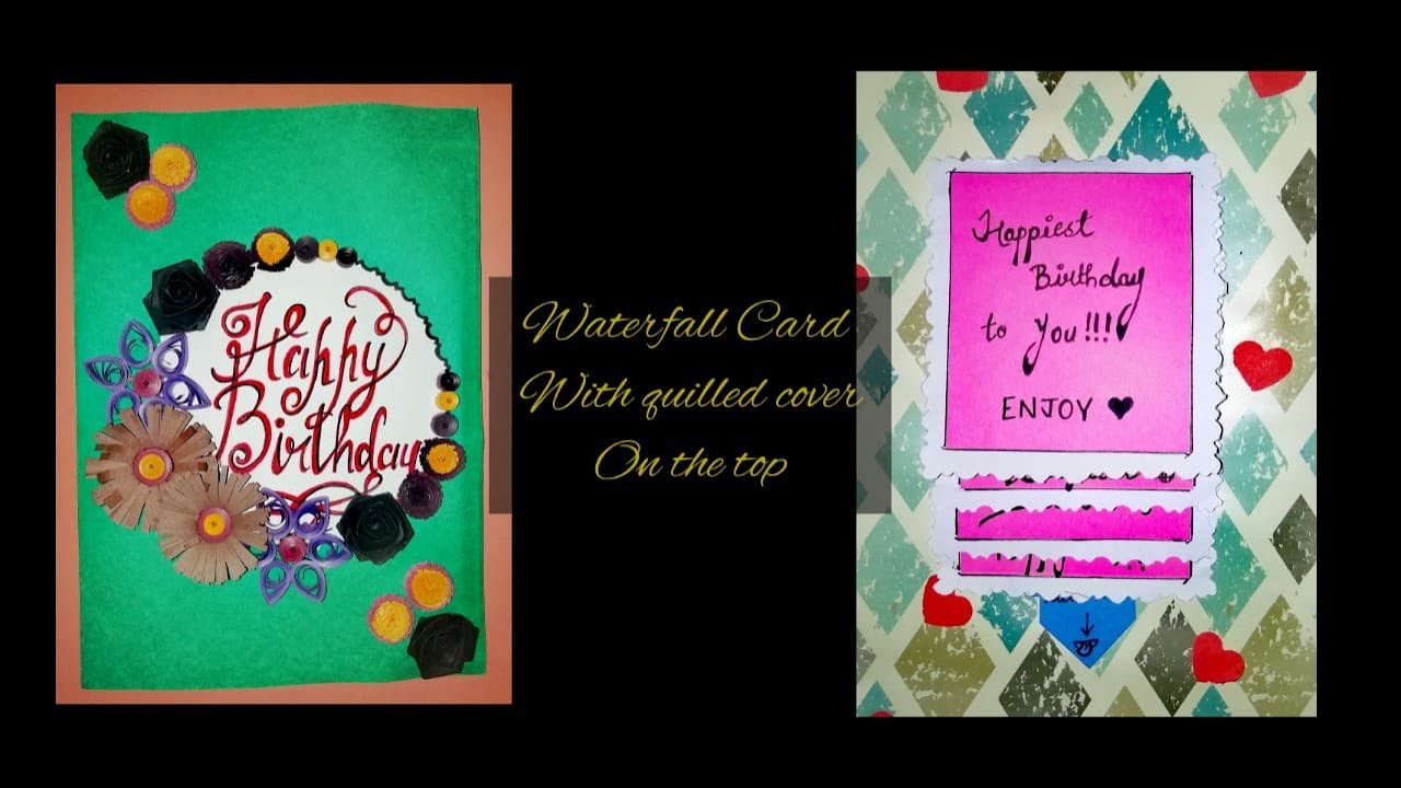 Waterfall Card| quilling card| waterfall card with quilled cover ...