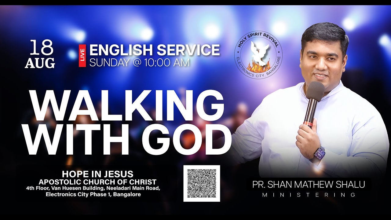 🔴LIVE Sunday English Service | WALKING WITH GOD | PR SHAN MATHEW SHALU ...